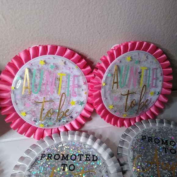 Jewelry | Set Of 1 Fun Baby Shower Large Glitter Bubble Pins | Poshmark